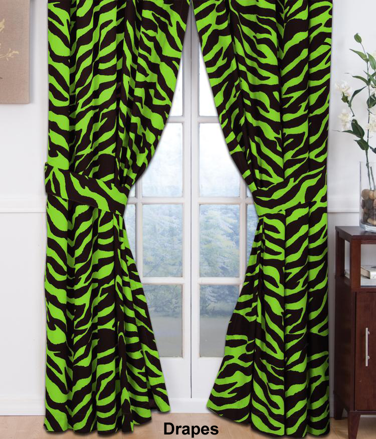 Zebra Lime Green Collection Rod Pocket Drapes or Valance | Bass Pro Shops